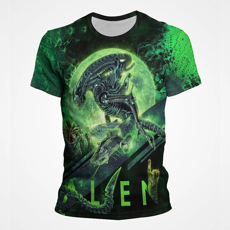 Alien-Print-American-Style-T-Shirt-Men-Women-Kids-Hip-Hop-Rock-Punk ...