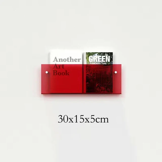 Acrylic Floating Wall Shelf Hanging Bookshelf Magazine Rack Storage ...