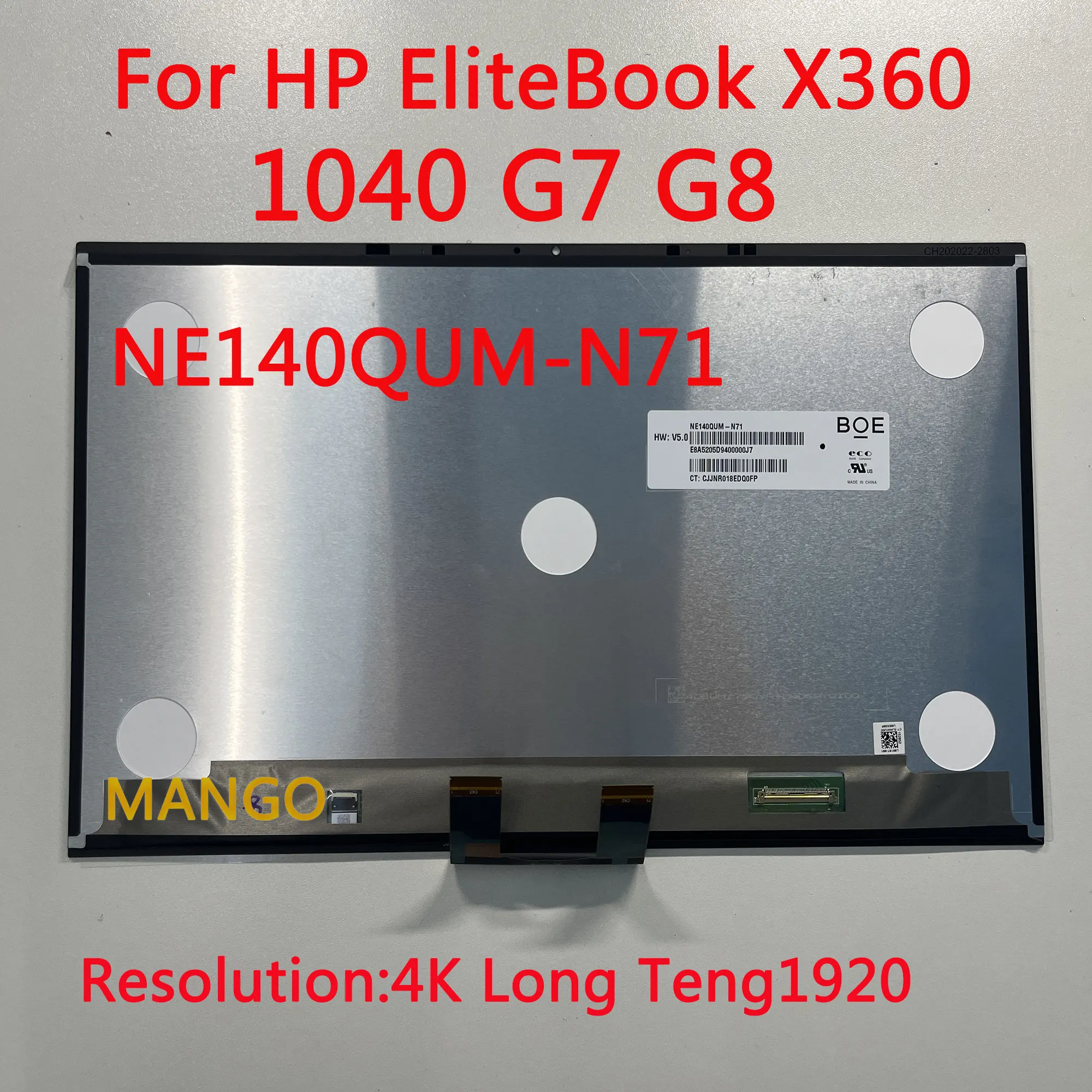14 inch LCD NE140QUM N71 X40NVFC R0 B140HAN06.6 For HP EliteBook x360 1040 G7 G8 Display ...
