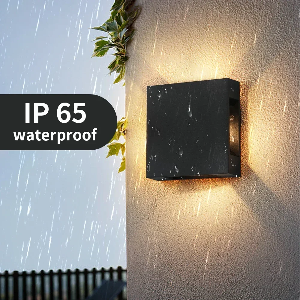 2PCS-IP65-Waterproof-Outdoor-Led-Wall-Lights-Four-Sides-LED-Cube-Wall ...