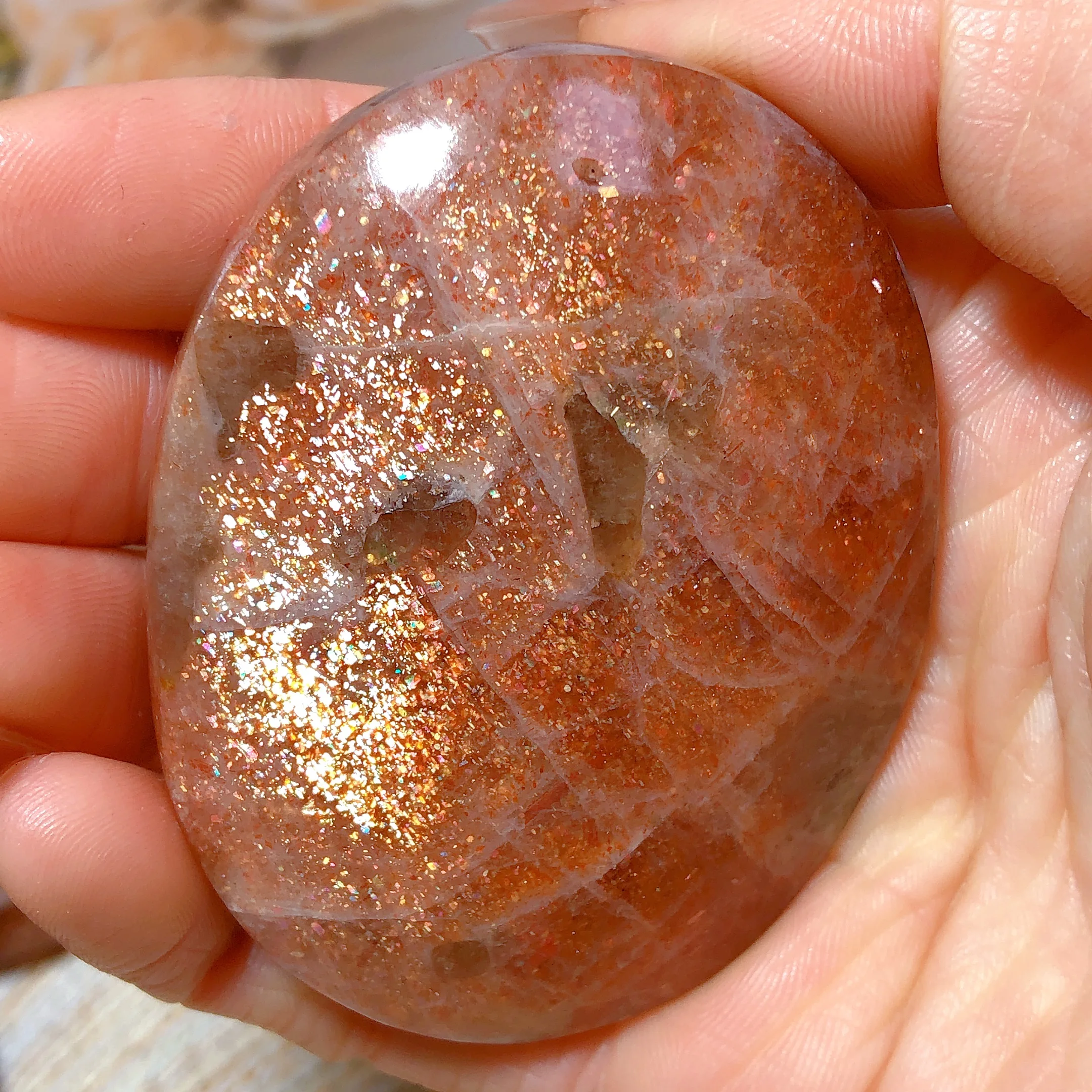 Natural-Crystals-Gem-Sunstone-Palms-Rainbow-Flash-Fortune-Wealth ...