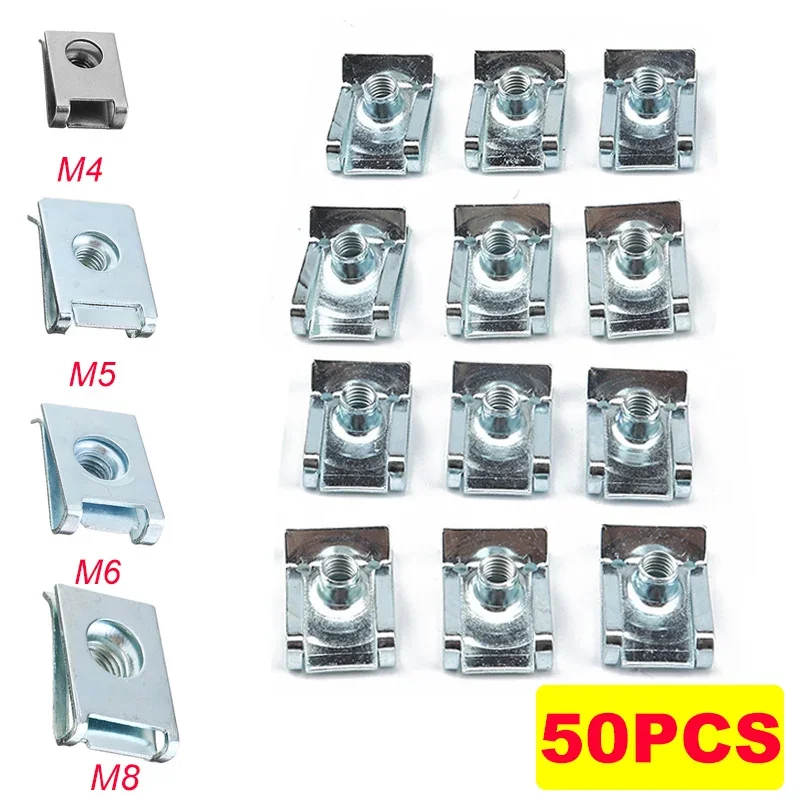 50Pcs-M4-M5-M6-M8-U-Nuts-Speed-Clip-Fastener-Assorted-Kits-304 ...