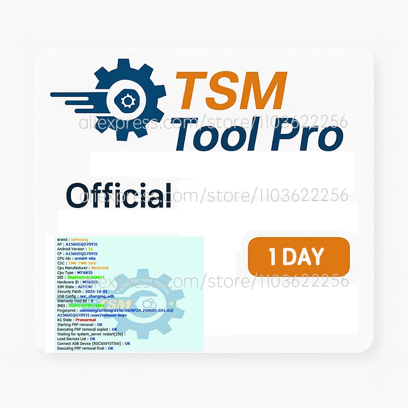 TSM PRO TOOL License 1 DAY TSM tool for XIAOMI,SAMSUNG,MTK,Qualcomm ...