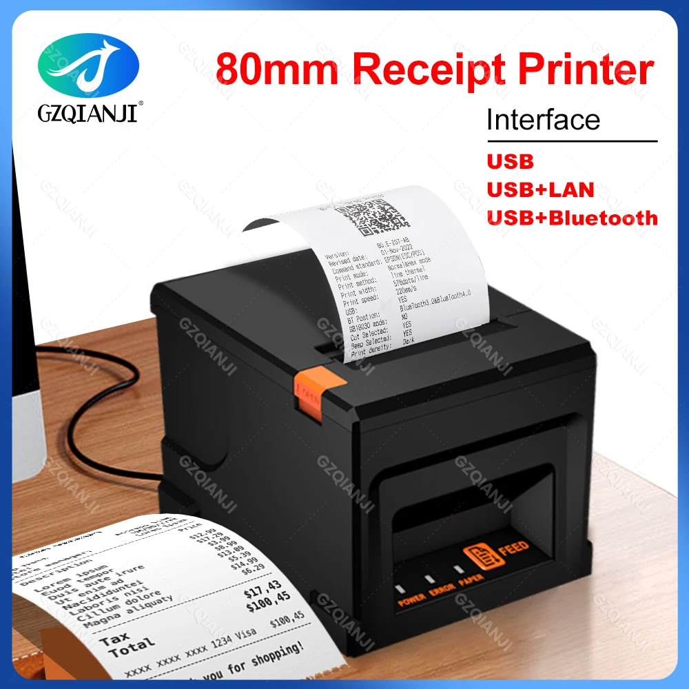 Kitchen Check Thermal Lan Bluetooth Printer 80mm Money Receipt Printing ...
