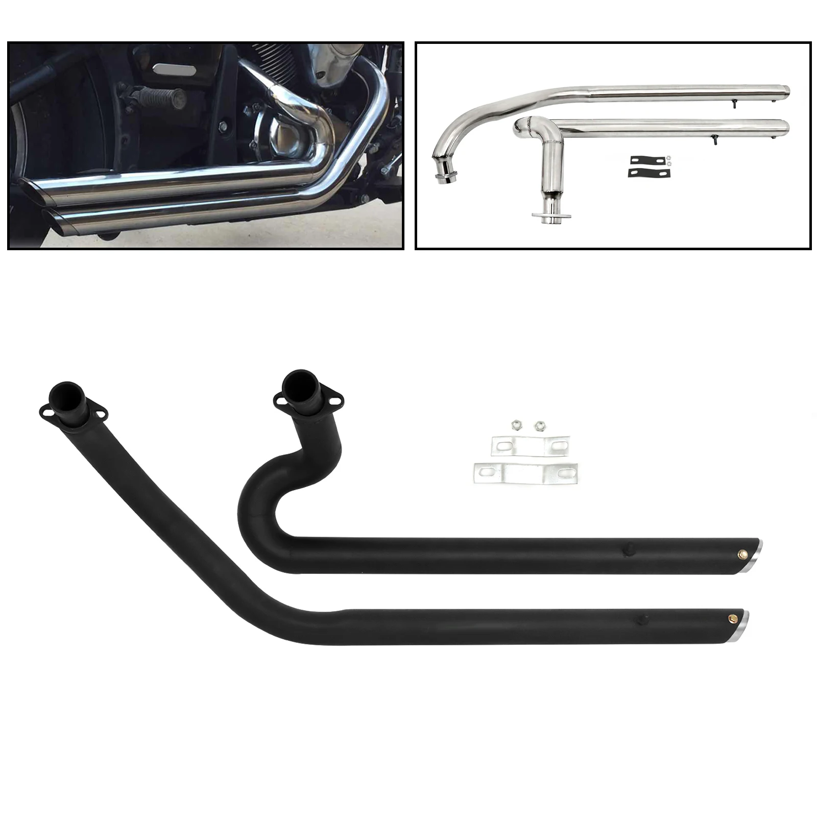 Motorcycle-Exhaust-Pipe-Muffler-Exhaust-System-Shortshots-Staggered ...