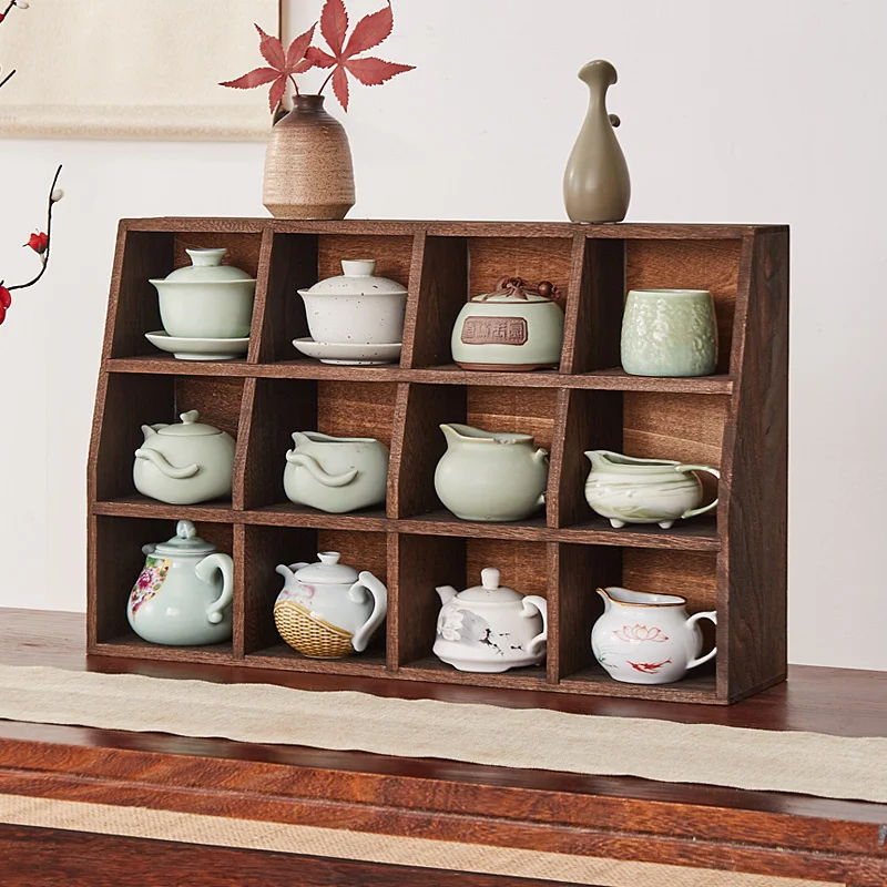 Solid-Wood-Tea-Cup-Storage-Shelf-Chinese-Style-Antique-Tea-Set-Box ...