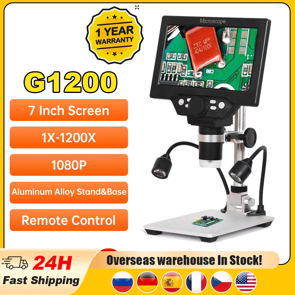 G1200 12mp 1-1200x Digital Microscope 7inch Lcd Microscope For ...