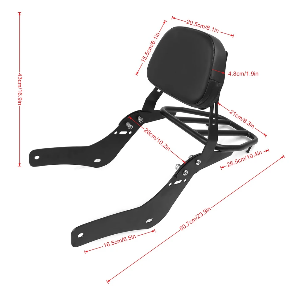Detachable Backrest Detachable Sissy Bar Backrest With Luggage Rack For ...