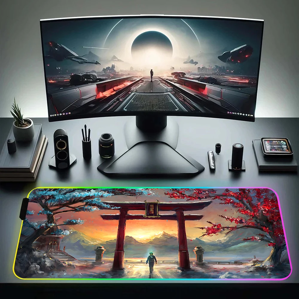 Samur-i-japon-s-Tree-Sun-RGB-alfombrilla-de-rat-n-para-teclado-de-Pc ...