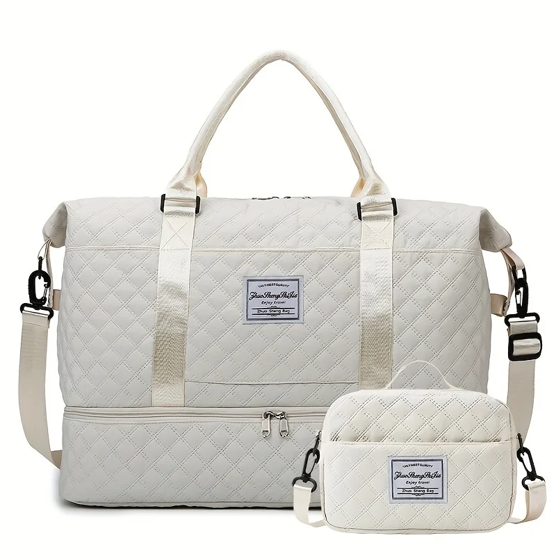 2pcs-set-Large-Capacity-Travel-Duffle-Bag-Sports-Fitness-Gym-Yoga-Tote ...