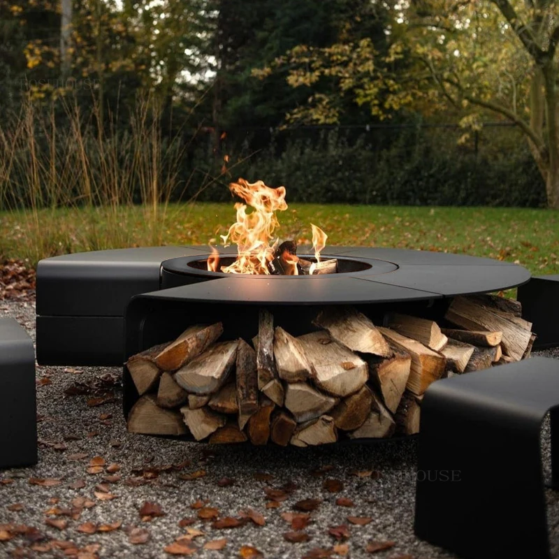 Modern-Household-Patio-Chimeneas-Fire-Wood-Heater-Minimalist-Round ...