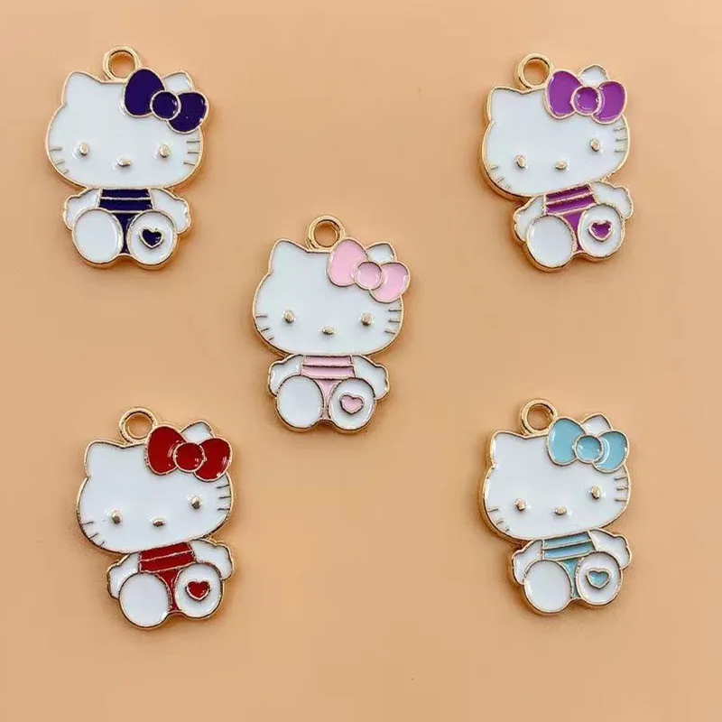 10pcs-Alloy-Drip-Oil-Charm-Cartoon-Cat-Earring-Pendant-DIY-Keychain ...