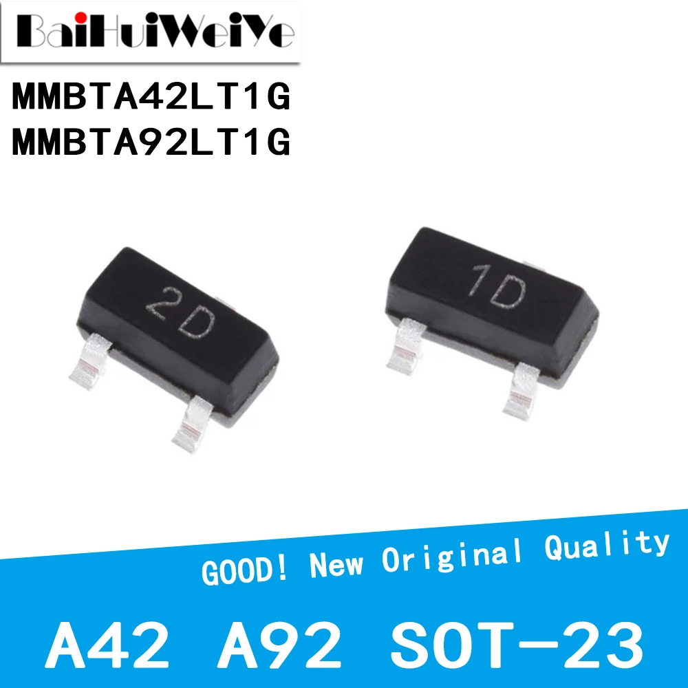 100PCS/LOT MMBTA42LT1G 1D A42 MMBTA92LT1G 2D A92 SOT-23 SOT SMD ...