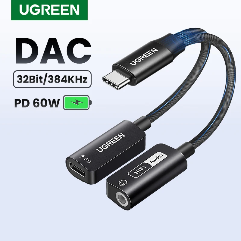 UGREEN-Sound-Card-USB-C-to-AUX-Cable-Adapter-Type-C-3-5mm-AUX-Earphone ...