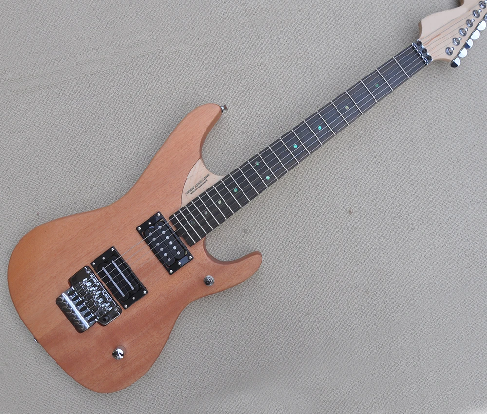 Natural-Wood-Color-Electric-Guitar-with-Humbuckers-Rosewood-Fretboard ...