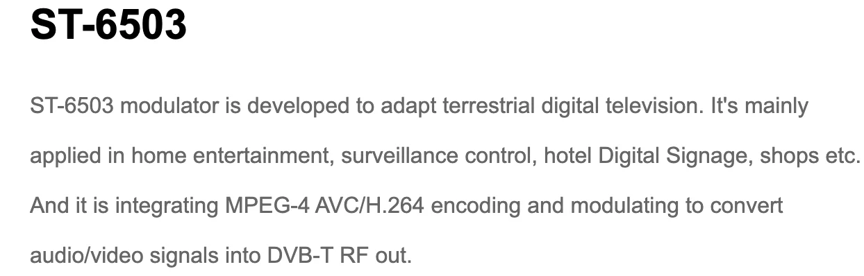 Satlink-modulador de DVB-T ST-6503, enrutador avb-t de 1 ruta ...