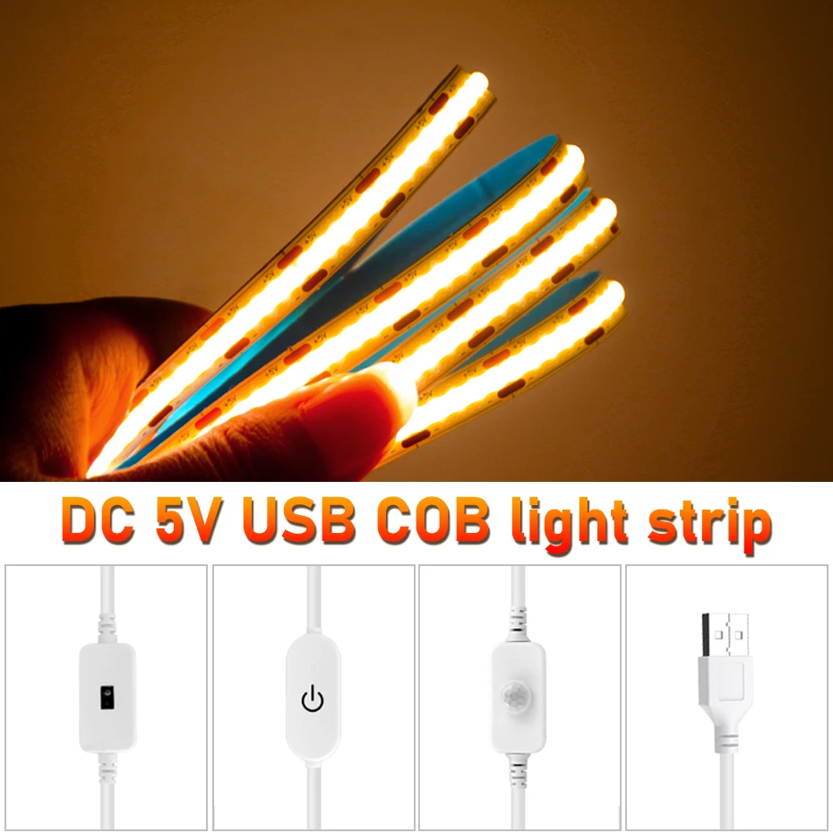 5V-USB-COB-LED-Strip-Light-300LEDs-m-Adhesive-Tape-Cold-Natural-Warm ...