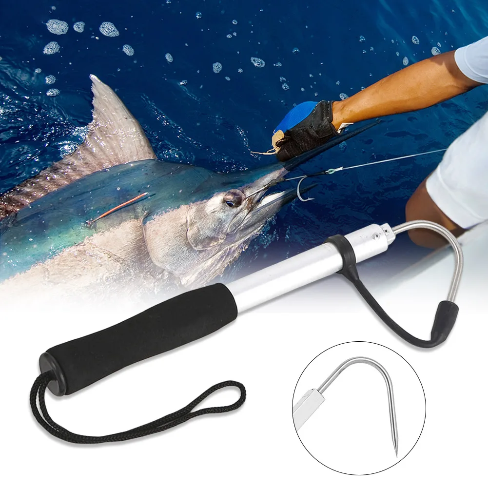 Ice-Fishing-Spear-Hook-with-Barbs-Portable-Fish-Gaff-Metal-Fishing-Gaff ...