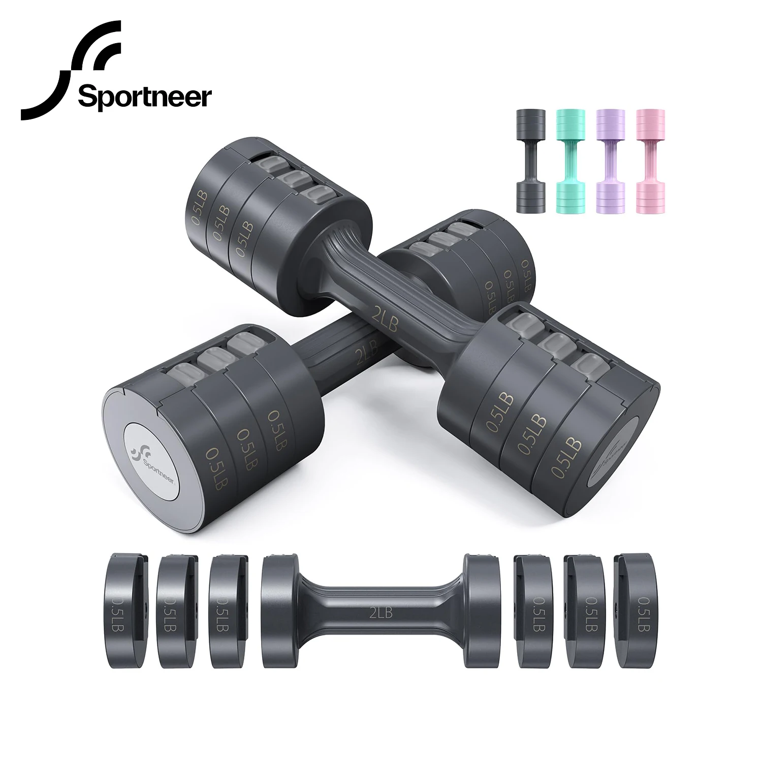Sportneer-Adjustable-Hand-Dumbbells-Set-1-Pair-4-6-8-10lb-Free-Weights ...