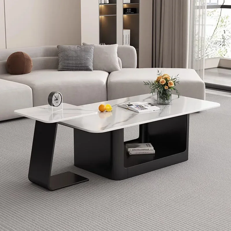Simplicity-Nordic-Living-Room-Coffee-Table-Black-Slate-Marble-Effect ...