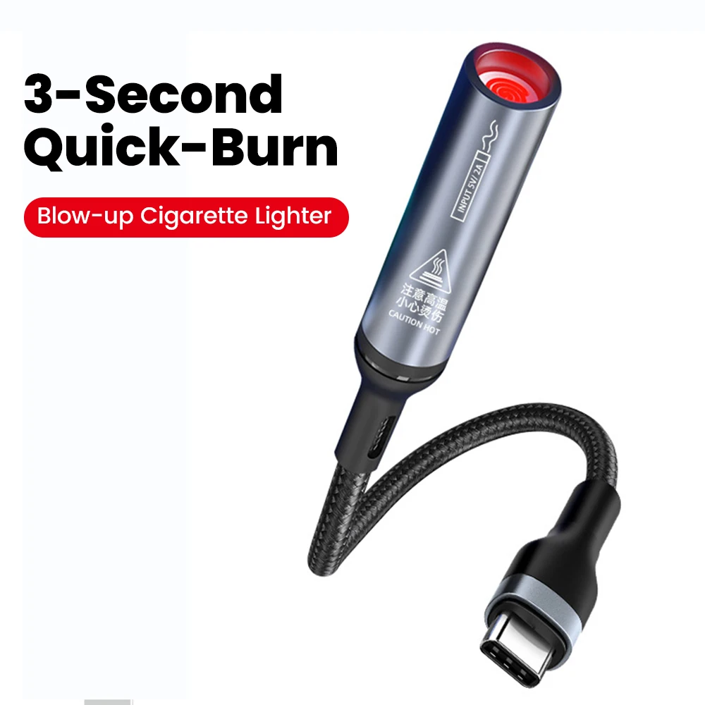 TYPE-C Mini Cigarette Lighting Artifact Blow to Light Up Plug-in ...