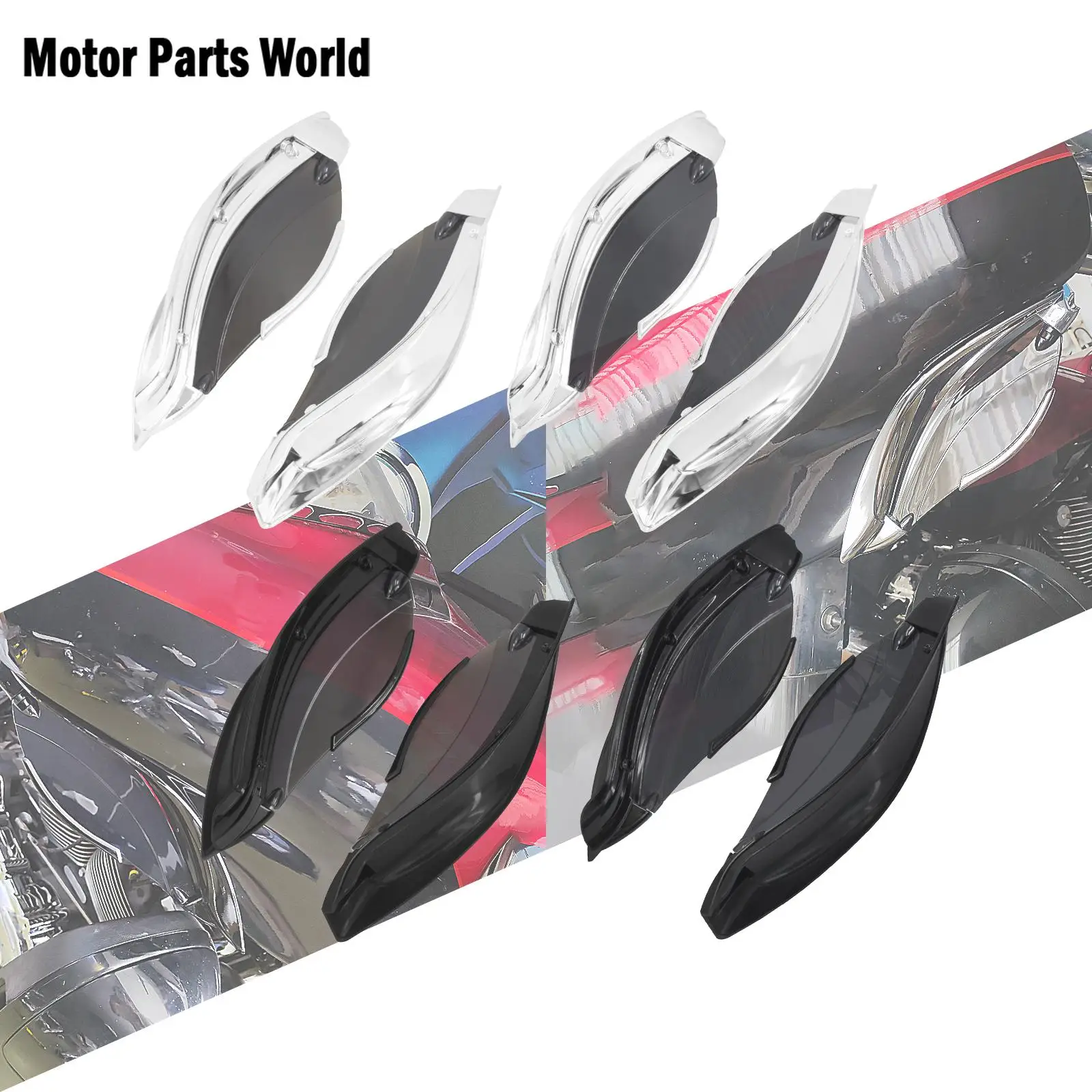 Motorcycle-Adjustable-Wing-Air-Deflector-Batwing-Fairing-Side-Chrome ...