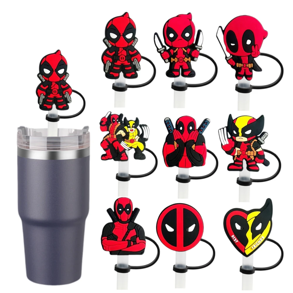 MINISO-Disney-Spider-Man-Straw-Cover-Cap-10MM-Drink-Straw-Plug-Reusable ...