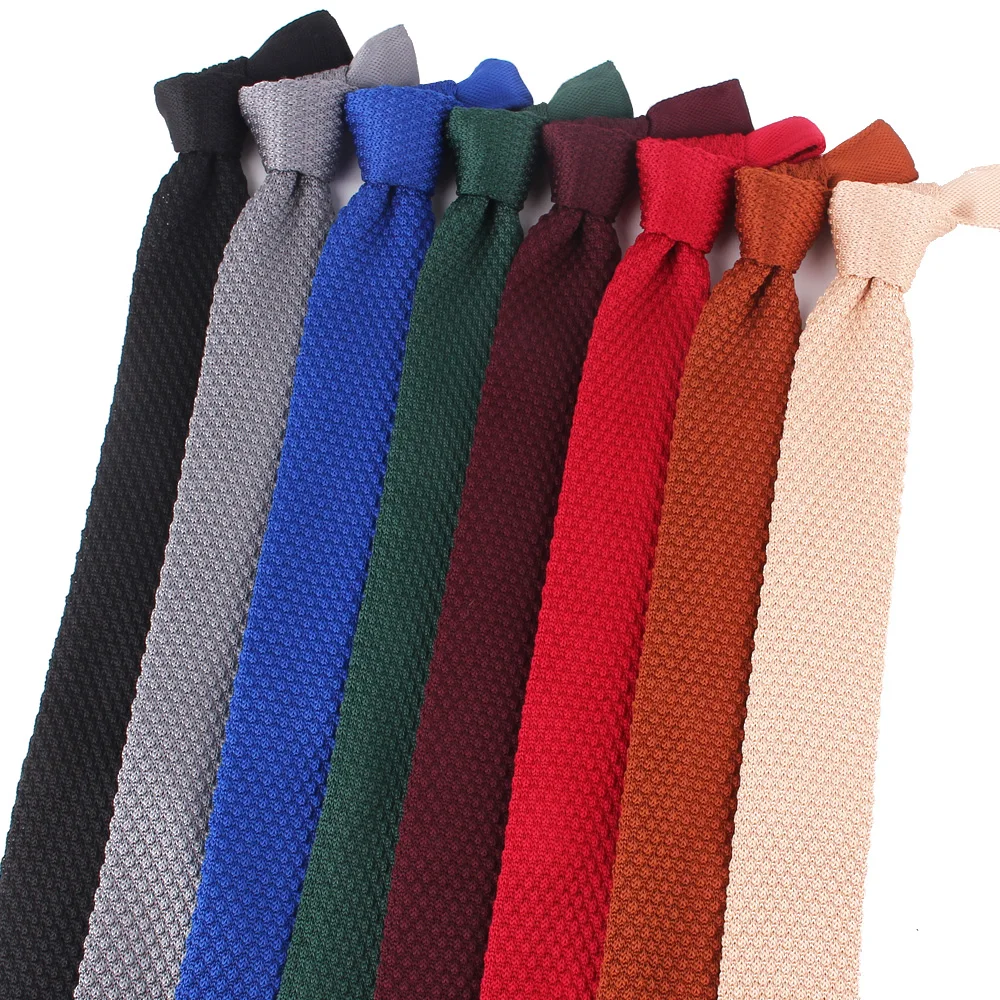 Knit-Ties-For-Men-Women-Solid-Color-Skinny-Neckties-For-Wedding-Knitted ...
