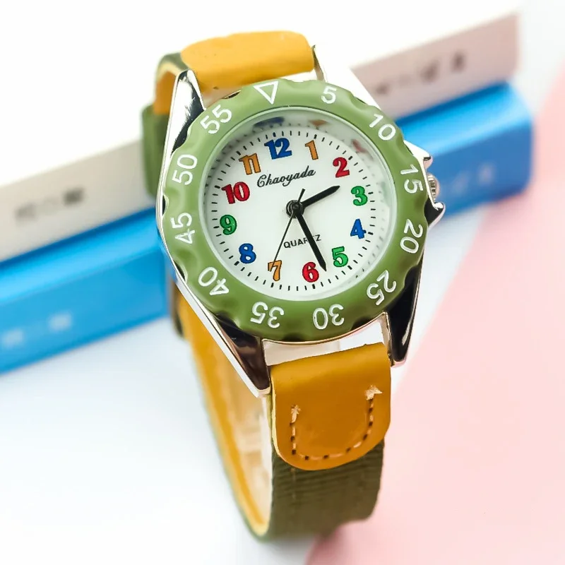 Cute-Boys-Girls-Colorful-Quartz-Watch-Kids-Children-s-Fabric-Strap ...