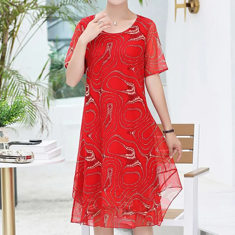 Simplicity Womens Clothing Round Neck Chiffon Short Sleeve Summer Thin ...