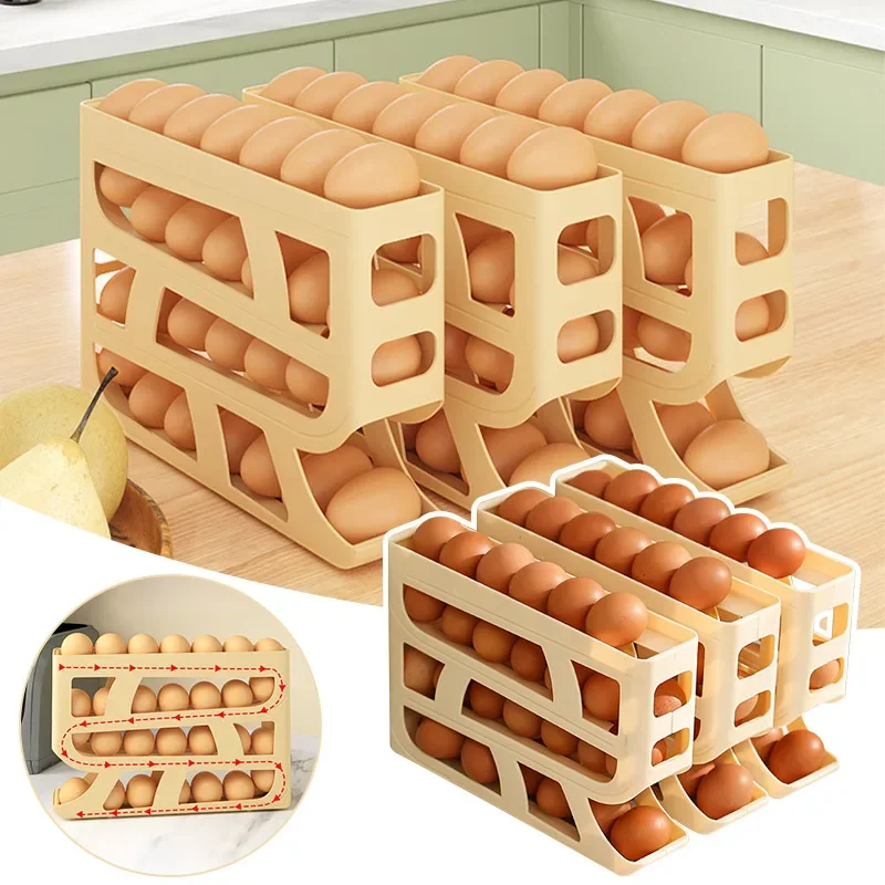 Egg-Storage-Box-Automatic-Scrolling-Egg-Rack-Holder-Refrigerator ...