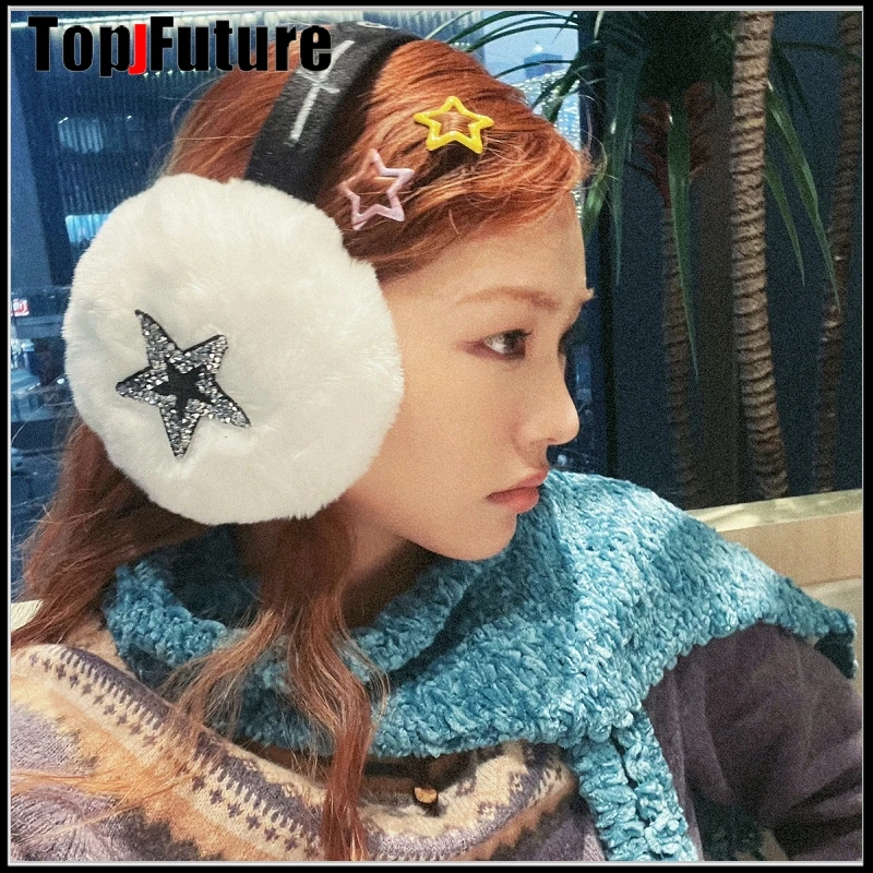 Harajuku Punk Girl Women Plush Goth Warm Earmuffs Gothic Women's Lolita ...