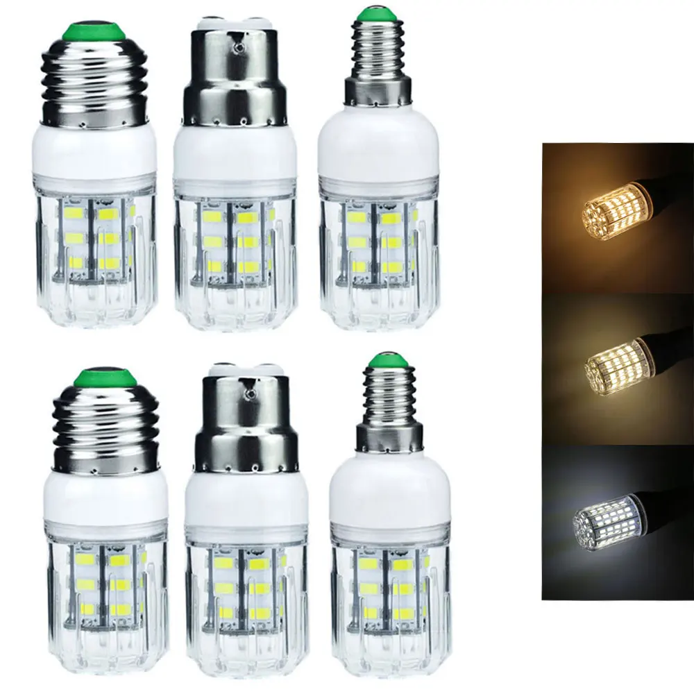 E27 E14 E12 E26 7W Led Corn Light LED Bulb 5730 SMD 110V 220V DC 12V ...