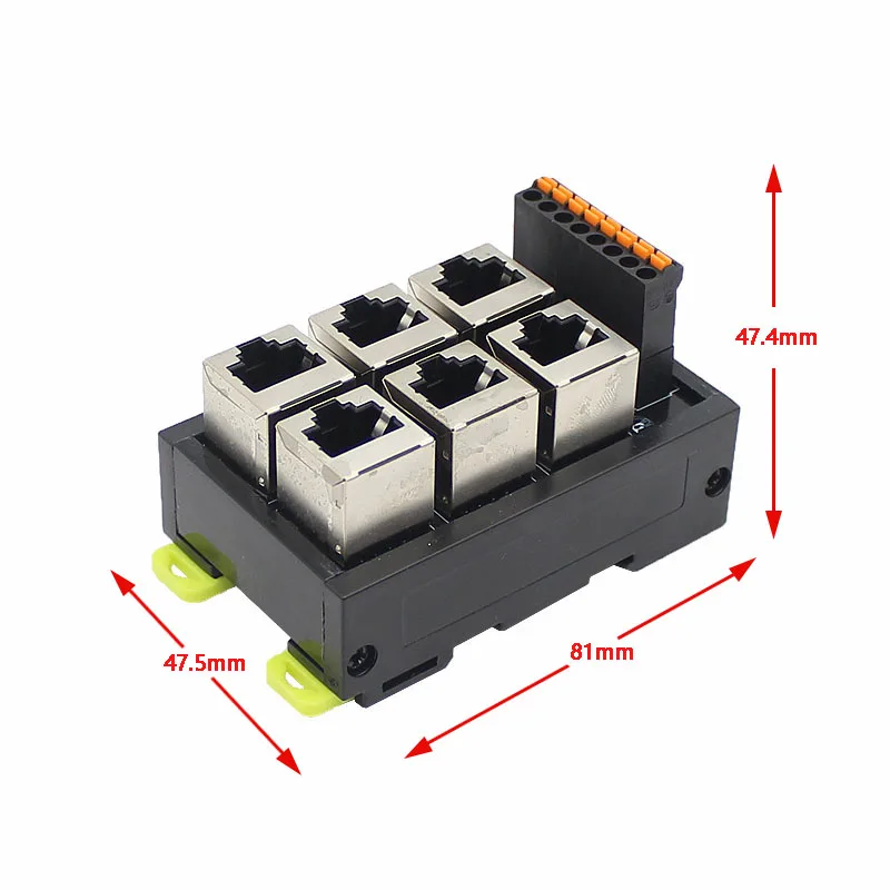 RJ45 Network Port Terminal Block Cable to 8pin 6 hole Hub Switch Serial ...