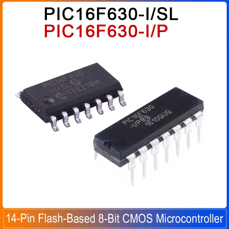 1/5PCS PIC16F630-I/P DIP-14 PIC16F630-I/SL SOP-14 PIC16F630 PIC16F ...
