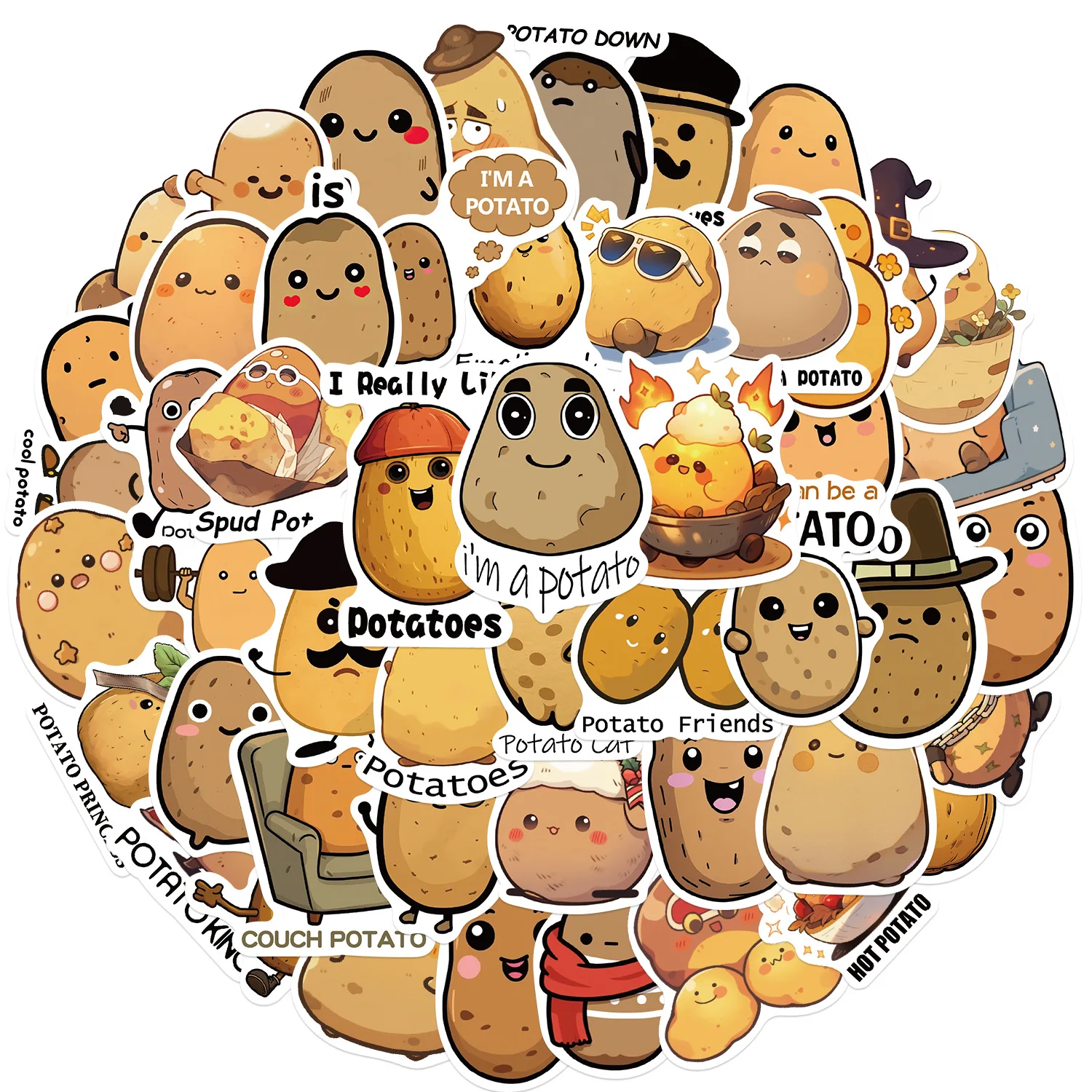 cute-Potato-Stickers-50-Pcak-Vinyl-Waterproof-Stickers-for-Laptop ...