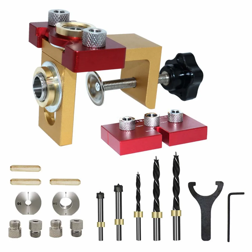 3-In-1-Doweling-Jig-Kit-W-Positioning-Clip-Adjustable-Drilling-Guide ...