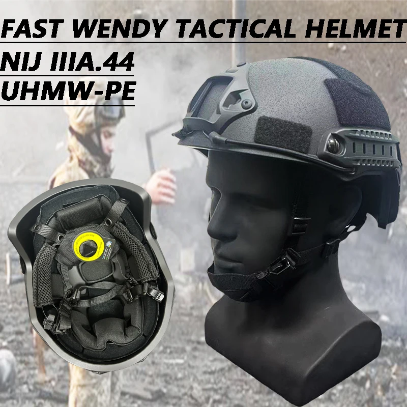 Casco balístico rápido de kevlar NIJ IIIA, casco táctico de corte alto ...