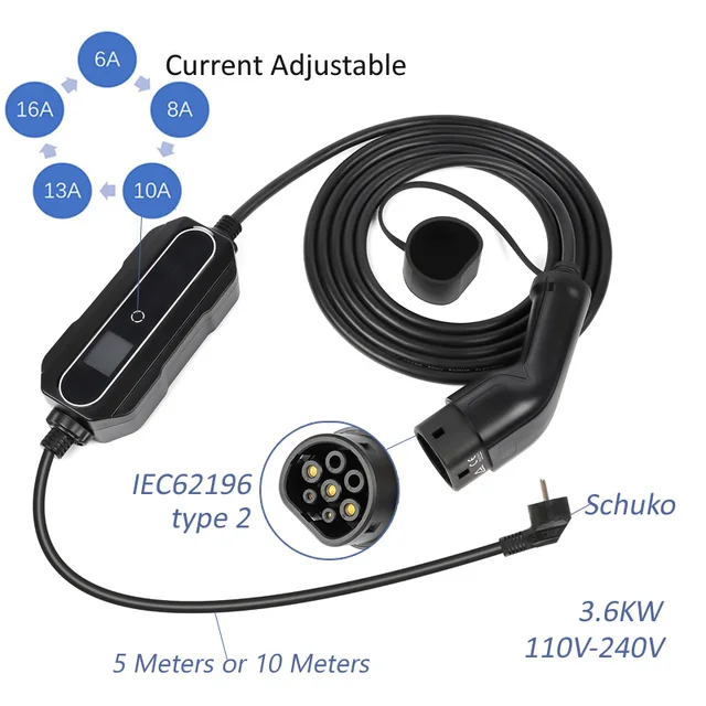 Electric Vehicle Charger Type 2 Type 1 Mode 2 Level 2 Portable EVSE EV ...
