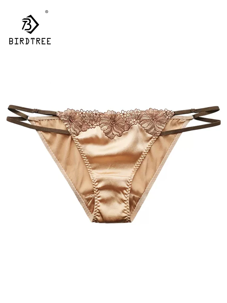 BirdTree-93-Real-Silk-Sexy-Briefs-Women-s-Adjustable-Thin-Strip-French ...