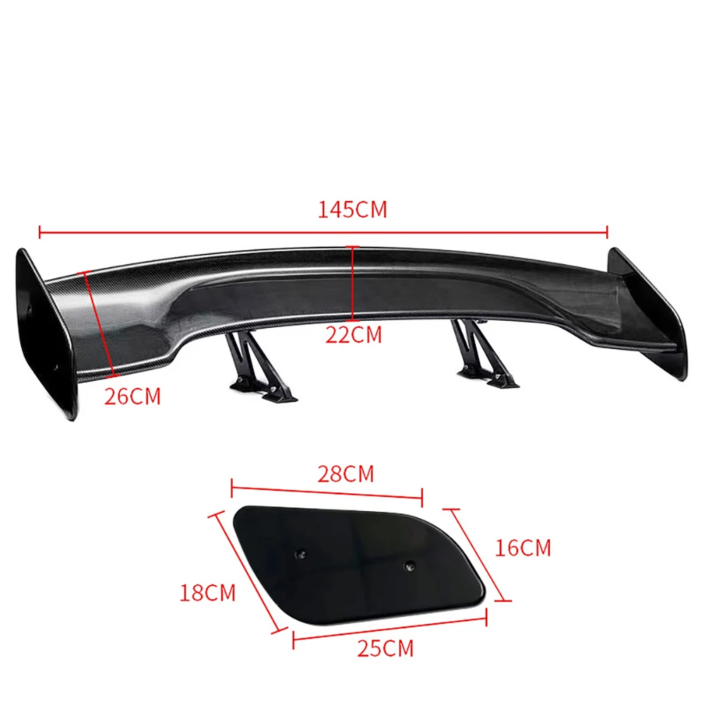 GT Universal Carbon Fiber Car Tail Wing – Geared Up Auto Supply