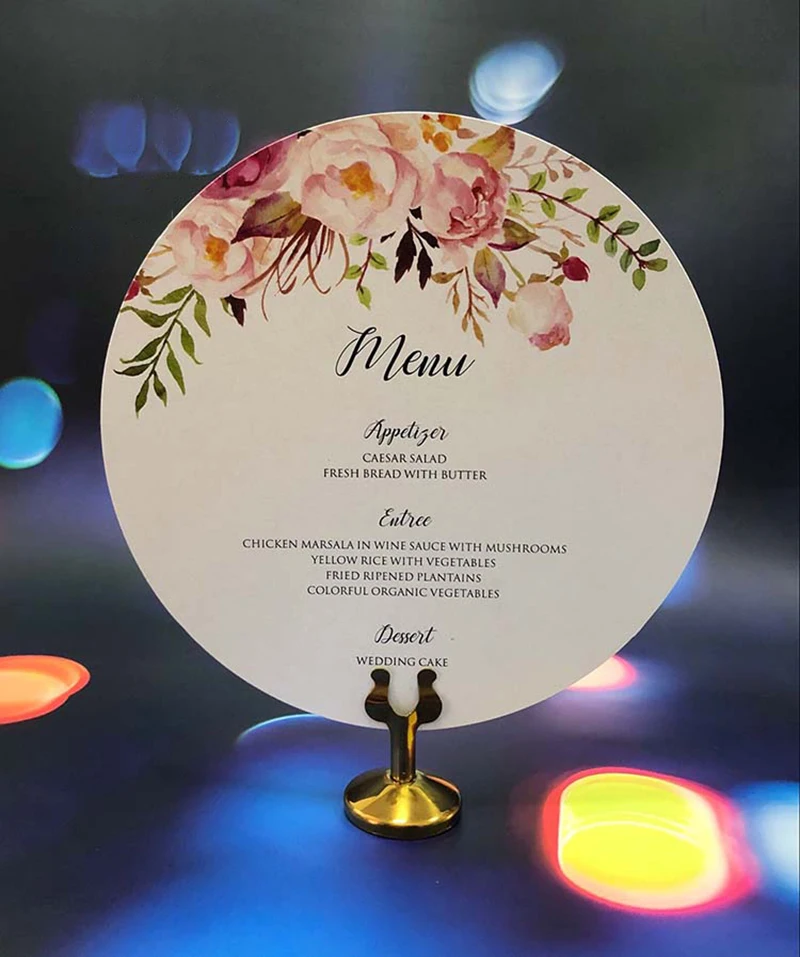 Round Dinner Menu Cards Templates