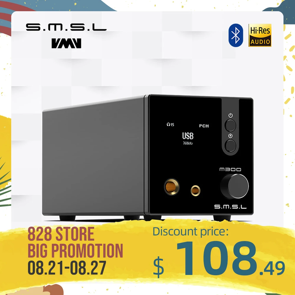 SMSL M300SE Audio DAC & Headphone AMP M300 SE MQA CS43131*2 Blutetooth ...
