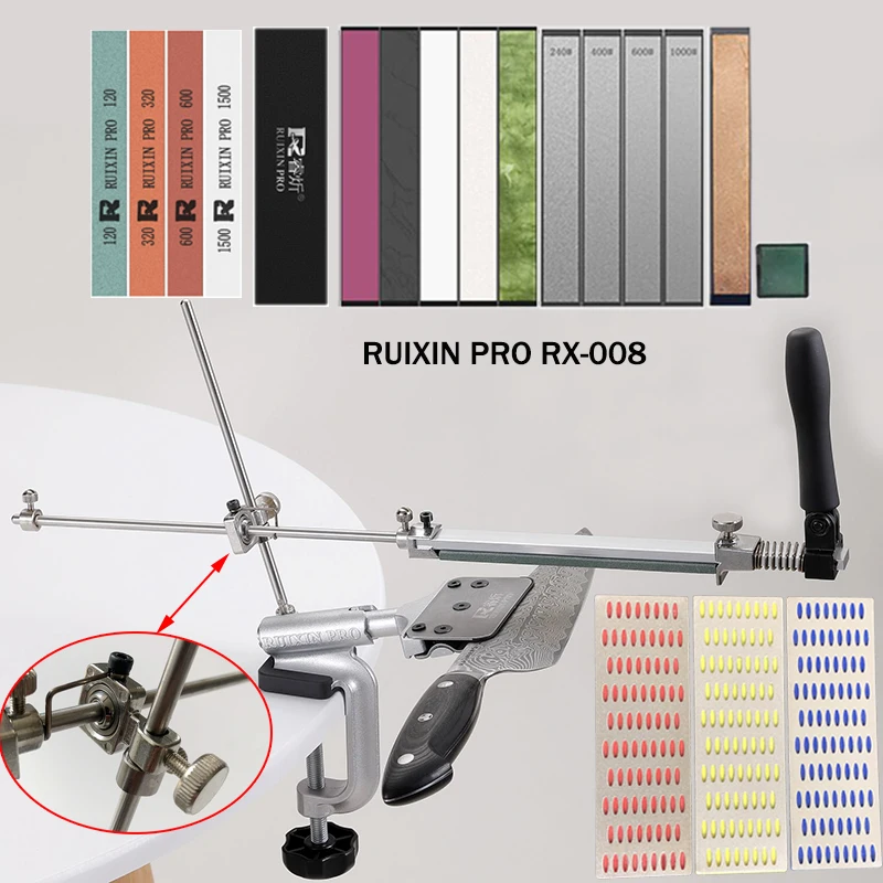 Ruixin Pro afilador de cuchillos de ángulo fijo mejorado, piedra de afilar, herramientas de ...