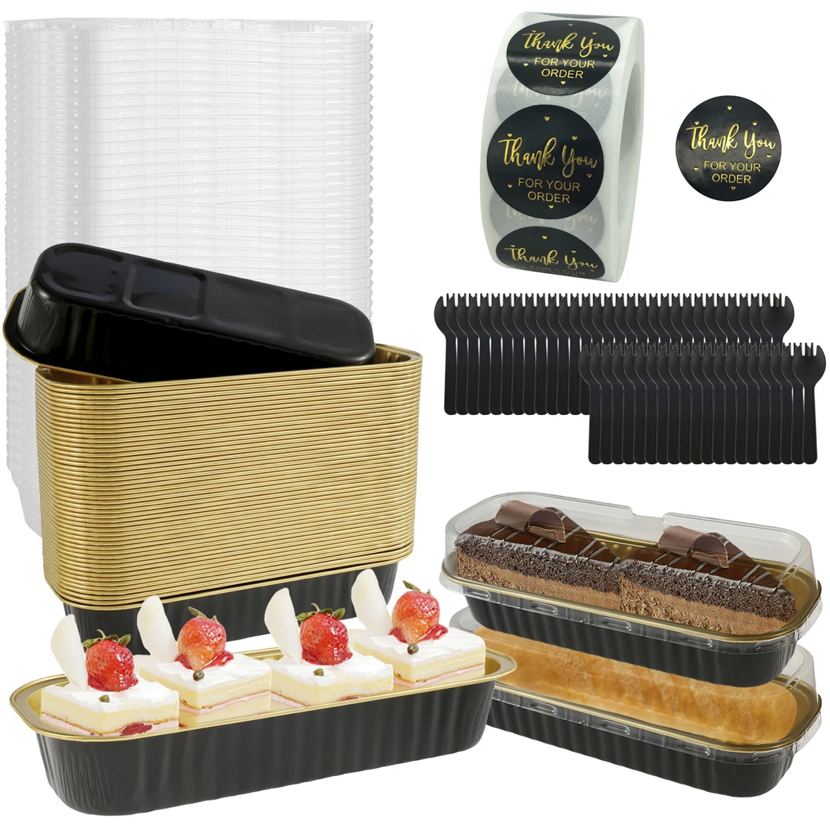 50pcs-Aluminum-Foil-Baking-Pans-Cake-Tray-Dessert-Loaf-Package-Box-for ...