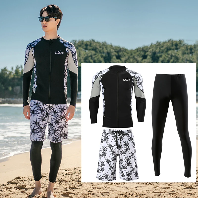 3pcs-set-Mens-Rashguards-Shirts-Trunks-Tights-Rash-Guard-Long-Sleeve ...