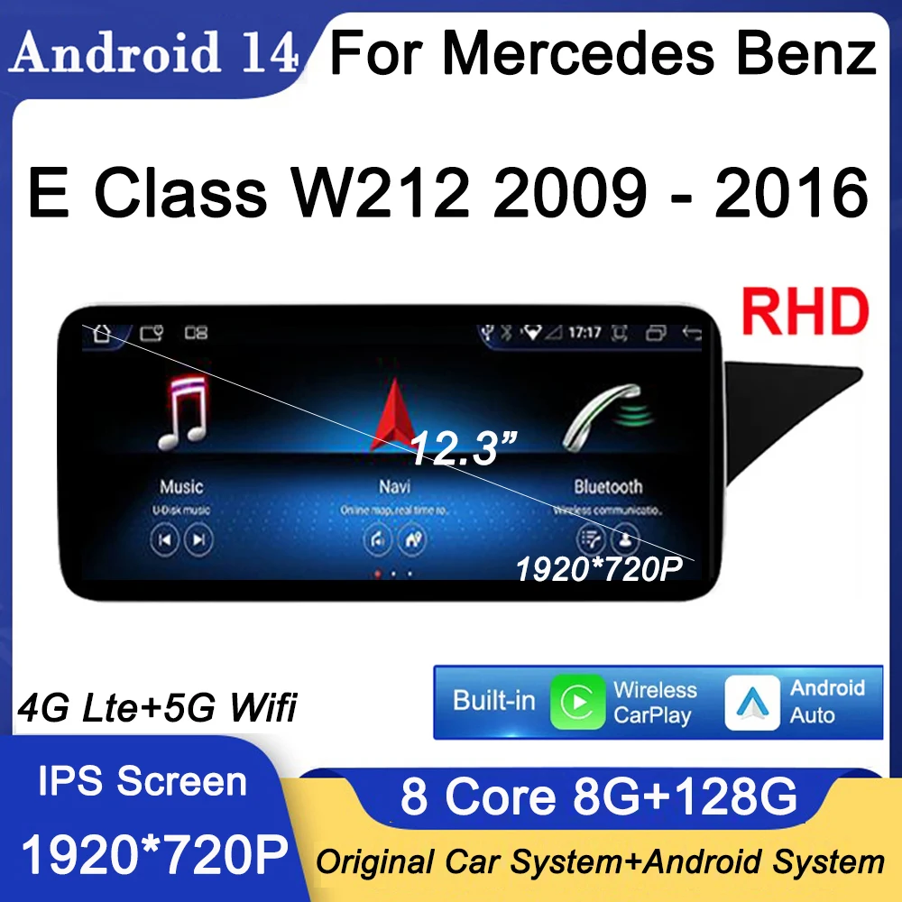 12-3-Android-14-For-Mercedes-Benz-E-Class-W212-2009-2016-Right-Hand ...