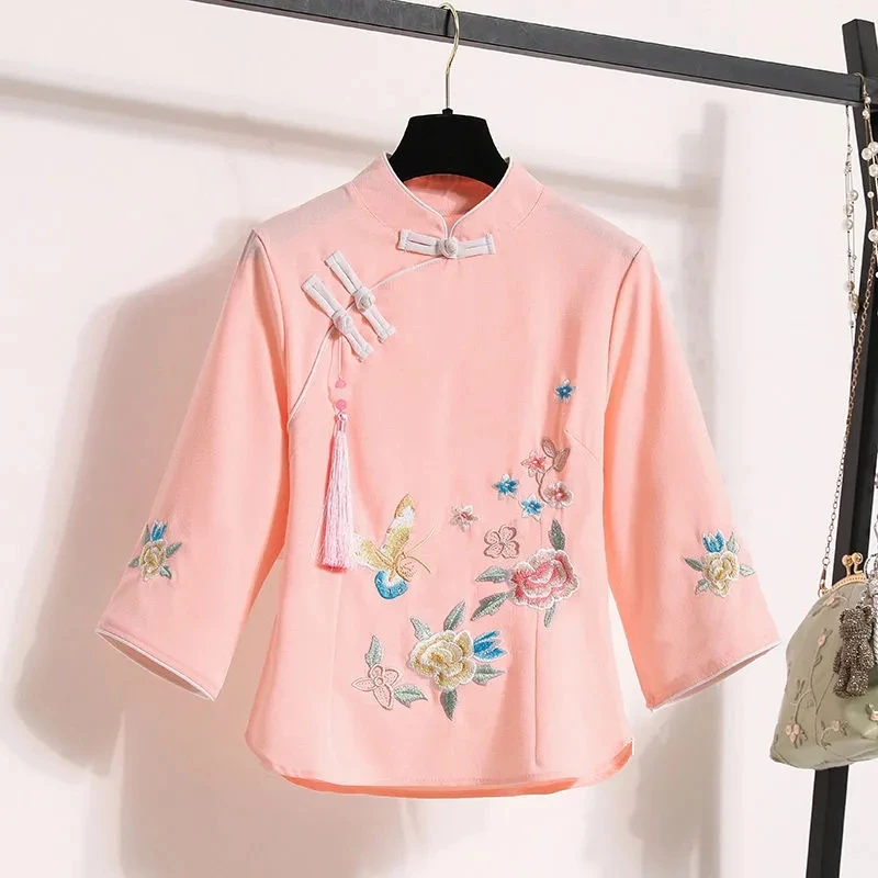 Chinese-Clothing-Women-Elegance-Embroidery-China-Shirt-Vintage ...
