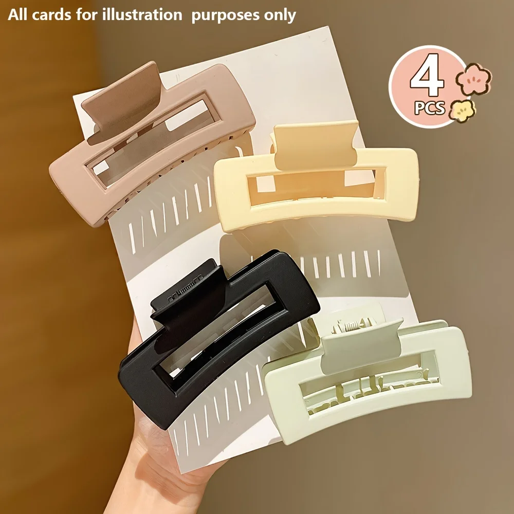 4-Pieces-of-Sweet-and-Simple-Square-Hair-Claws-Cute-and-Versatile-High ...