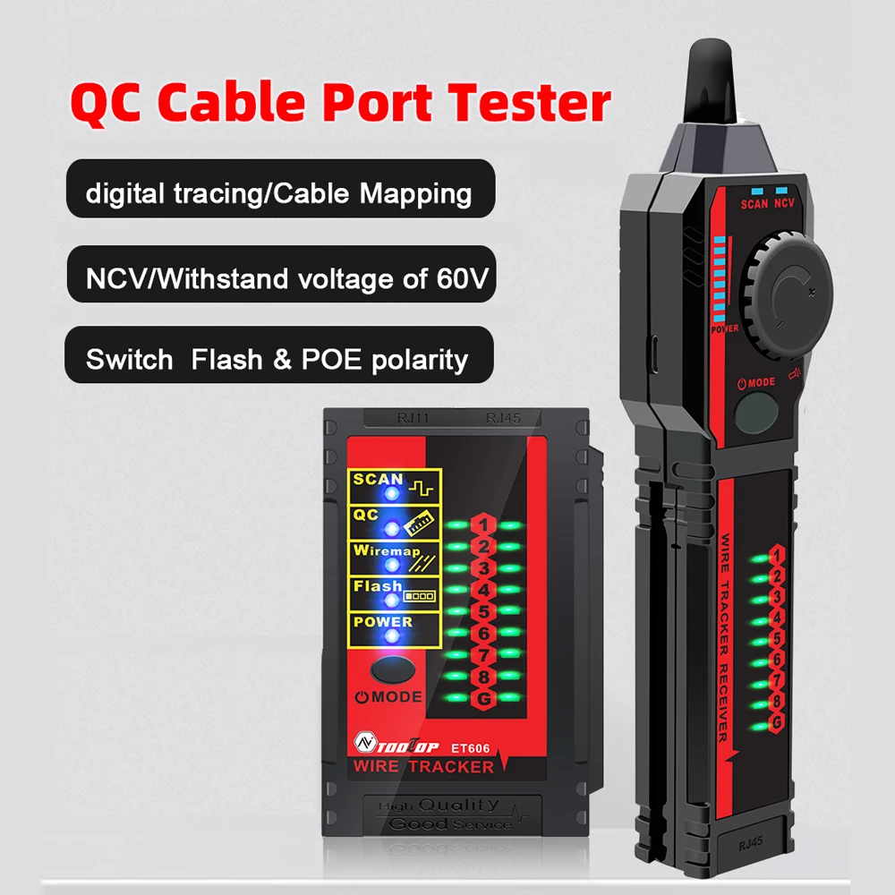 ET606-QC-Cable-Port-Tester-RJ45-RJ11-Telephone-Cable-Network-Cable ...
